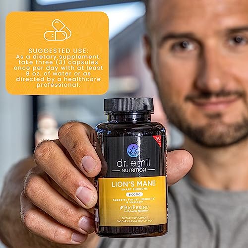 Organic Lions Mane Mushroom Supplement for Mental Clarity, Focus & Immune Support - Organic Brain Boosting Nootropic Lions Mane Mushroom Capsules with 100% Organic Lions Mane Extract, 60 Servings