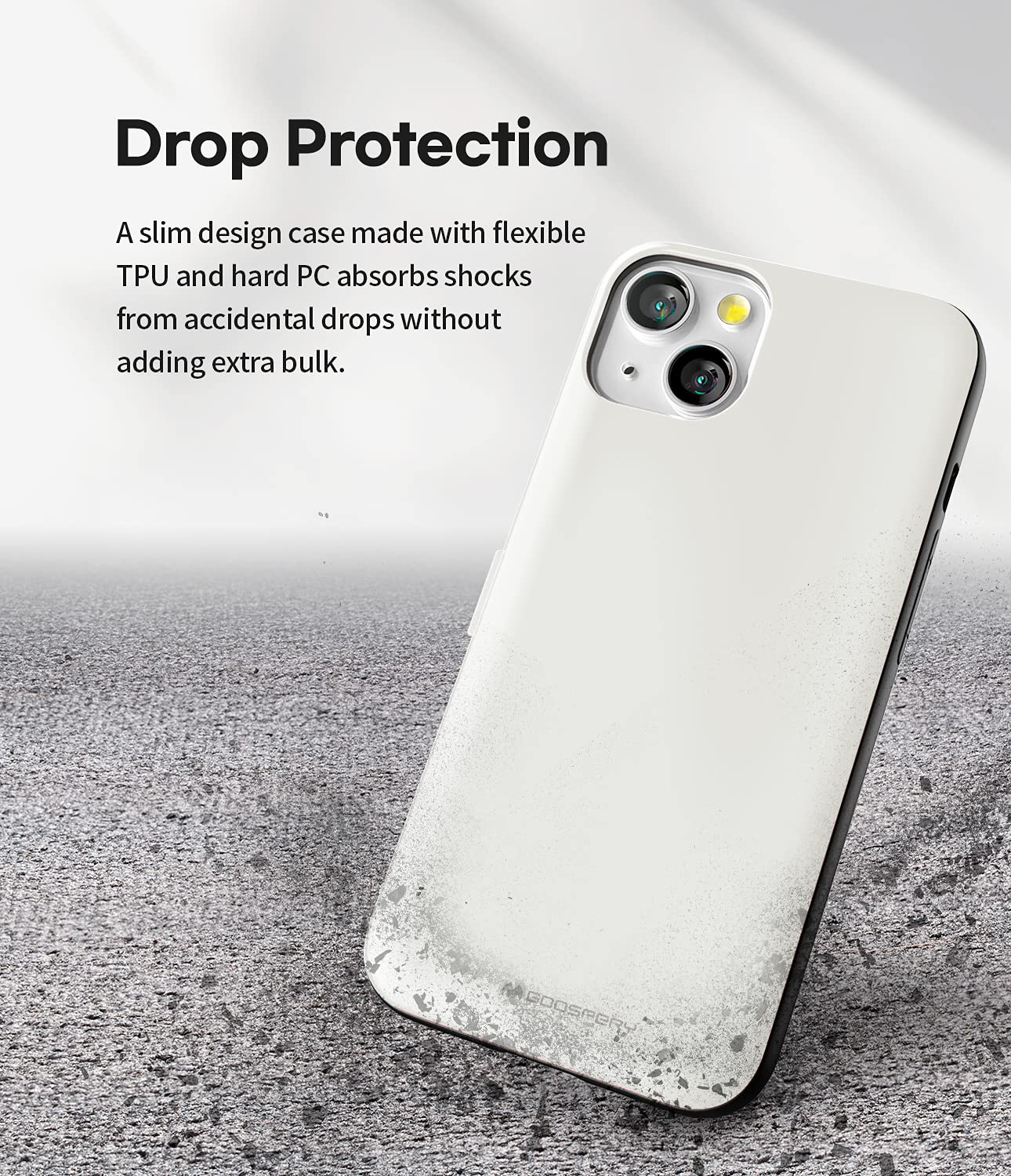 GOOSPERY Magnetic Door Bumper Compatible with iPhone 13 Case, Card Holder Wallet Case, Easy Magnet Auto Closing Protective Dual Layer Sturdy Phone Back Cover - White