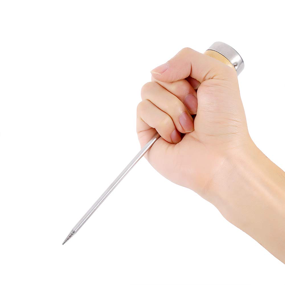 Ice Pick Crusher Wooden Handle Awl Punch Stainless Steel Awl GL Kitchen Bar Tool for Picnics, Camping, Bars, Kitchens, And Restaurants