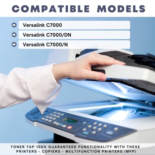 Toner Tap HIGH Yield for Versalink C7000DN C7000N (4-Pack Bundle) 106R03757 106R03758 106R03759 106R03760 Remanufactured Color Cartridges