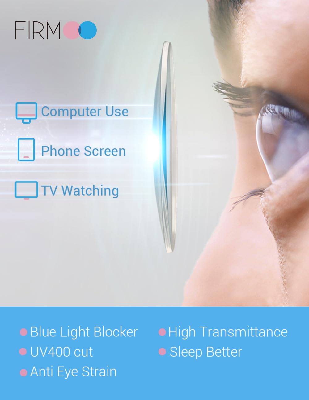 Firmoo Blue Light Blocking Glasses, Cat Eye Clear Frame Computer Glasses Bluelight Blocker 1.50 for Women, Vintage Cateye Eyeglasses Frame