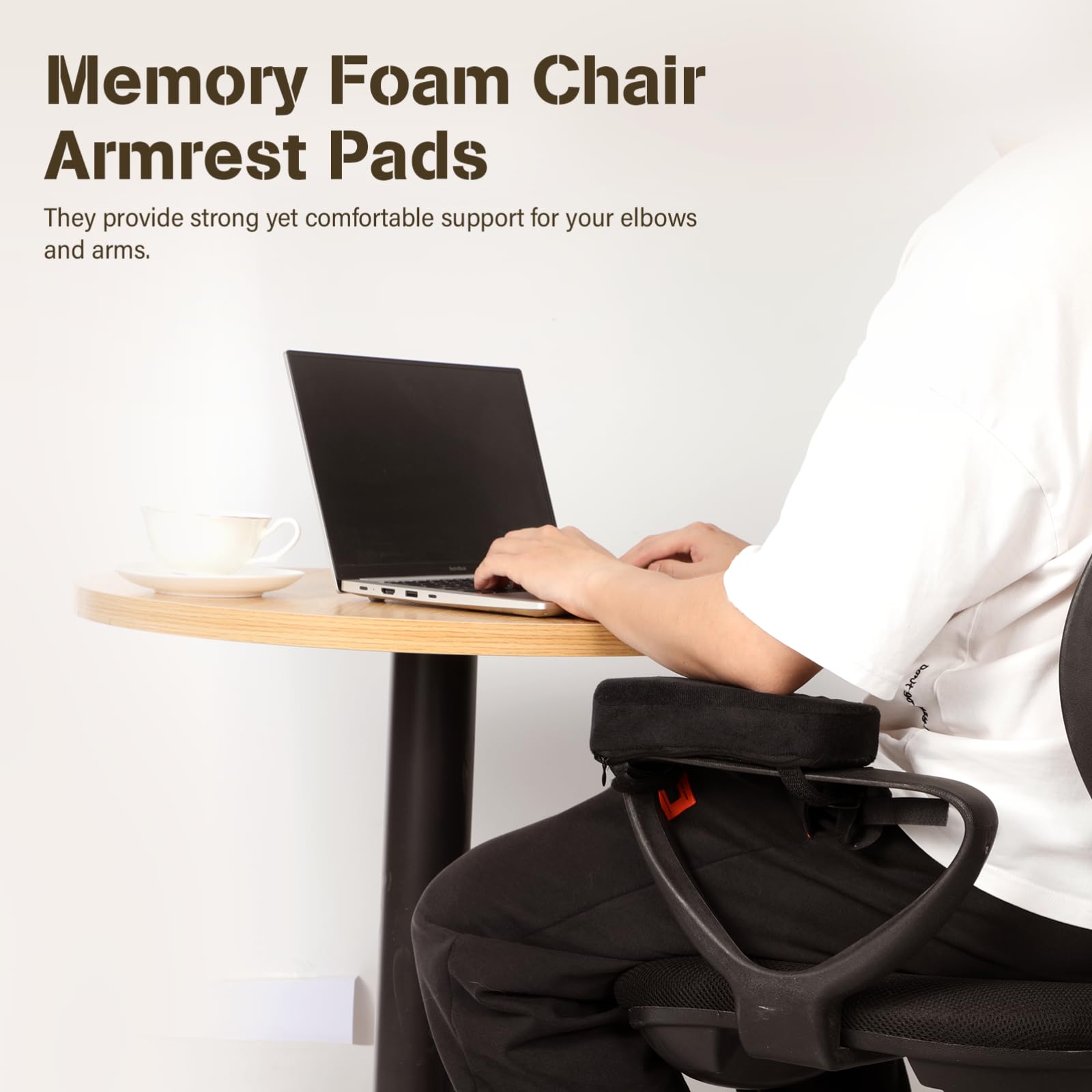 Epicover Memory Foam Chair Armrest Pads, 1 Pair Office Chair Arm Pads, Gaming Chair Arm Rest Pillows, Desk Chair Elbow Support Cushions for Offices, Study Rooms, Game Rooms