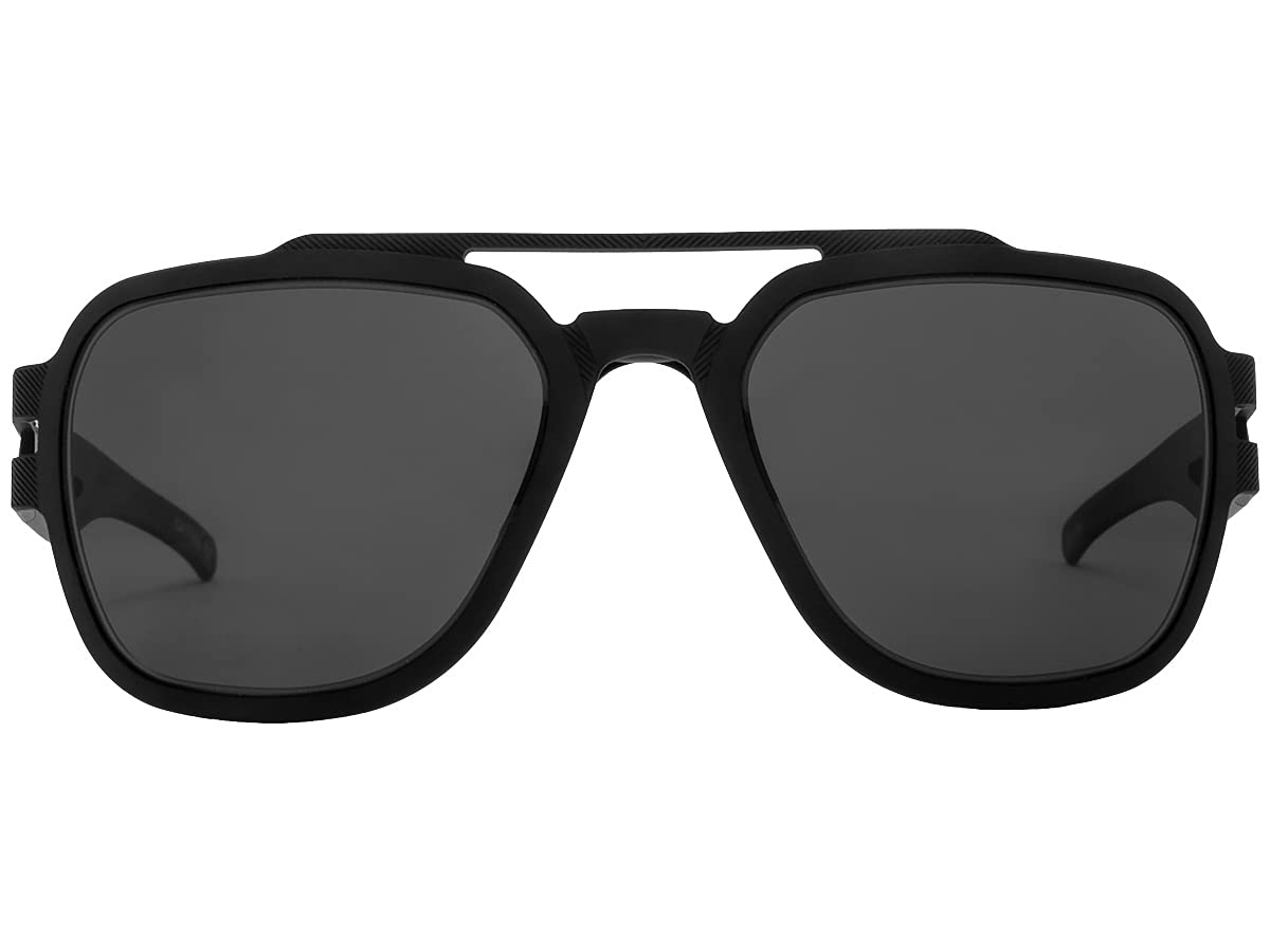 Gatorz Eyewear Stark Sunglasses - Black Aluminum Frame with Blackout Logo Smoke Lens