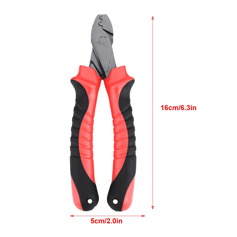 EVTSCAN Multi-Functional Fishing Crimping Pliers Heavy Duty Carbon Steel Rubber Handle Wire Rope Crimping Tool Tackle Accessory