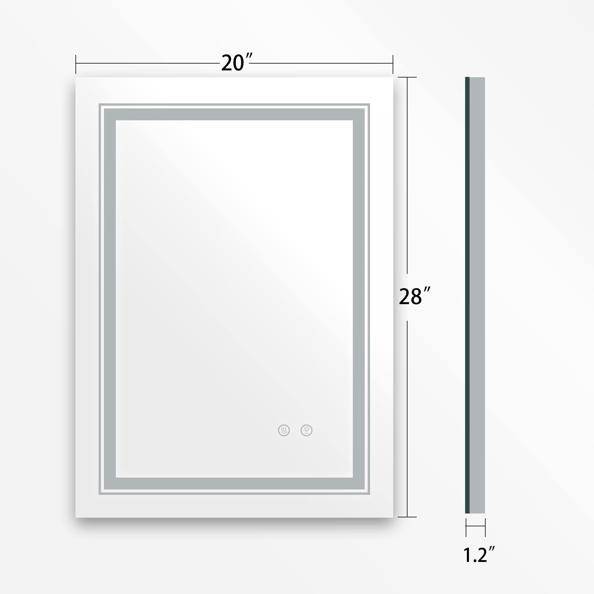 FRALIMK LED Bathroom Vanity Mirror 20x28 Inch Lighted Bathroom Wall Mirror, Dimmable Lights (3 Modes), Anti-Fog, Horizontal, Vertical