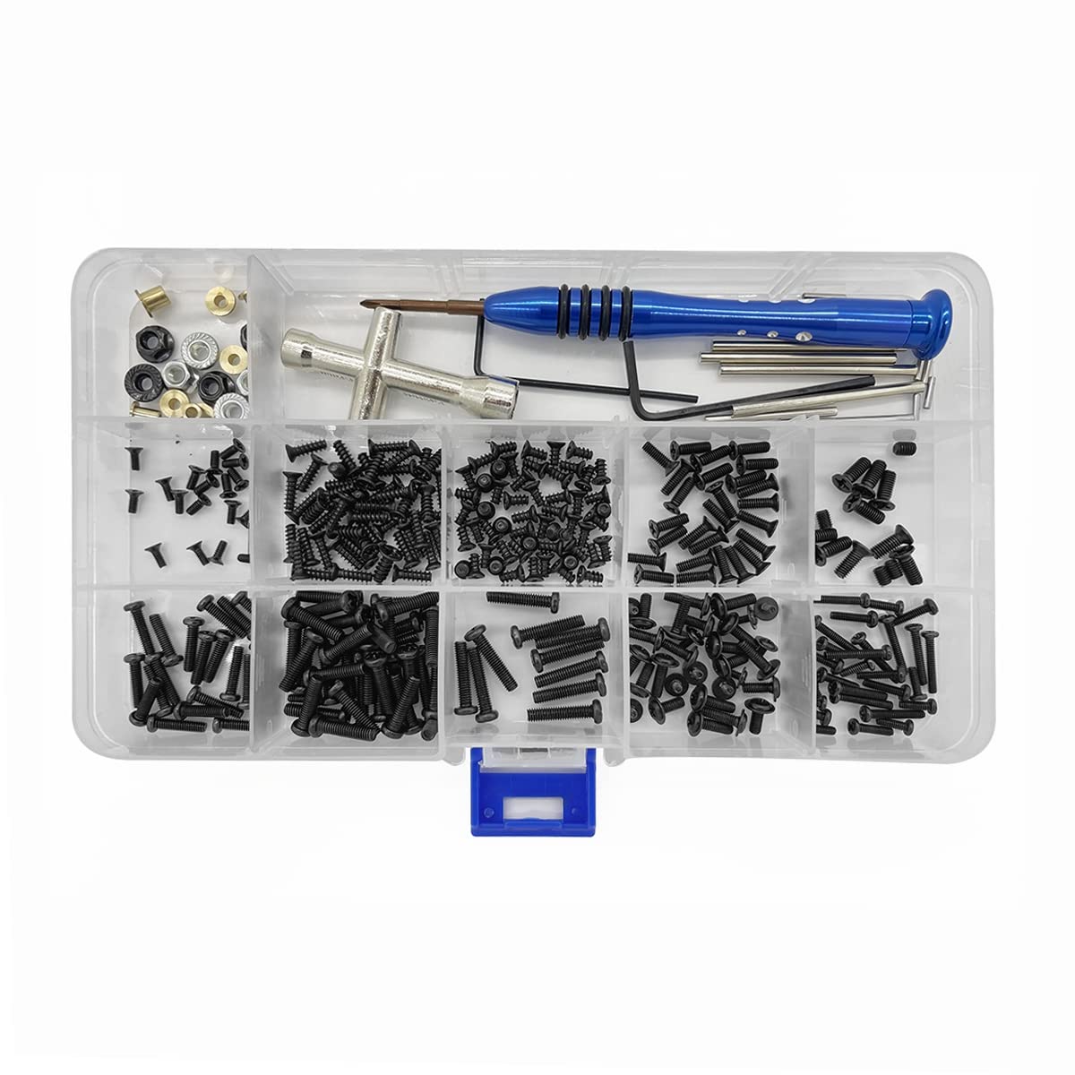 Yaohappy RC Car Screws Kit, RC Screws Kit Repair Tool Box Hardware Fasteners Replacement for Wltoys Wltoys 1/14 144001 RC Car