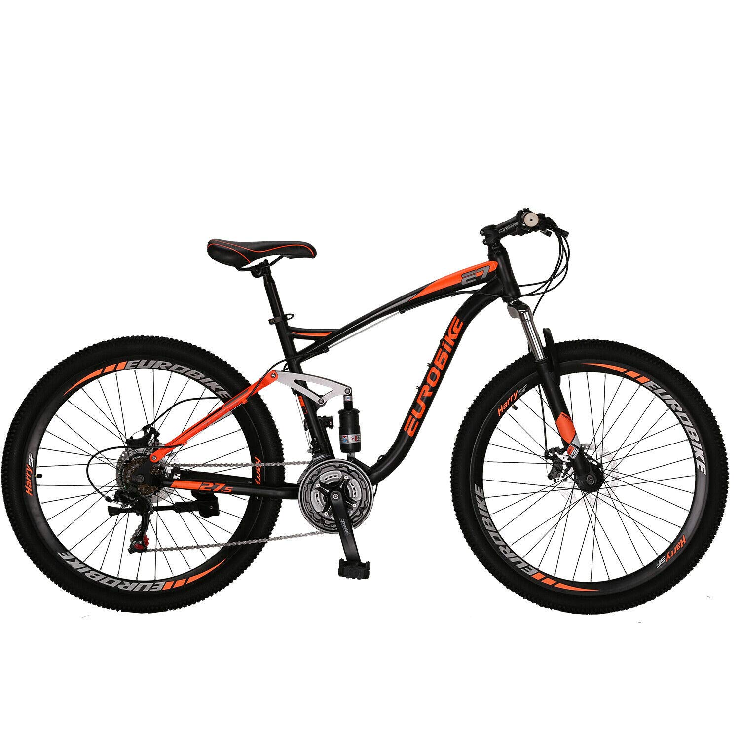 EUROBIKE Mountain Bikes Men 27.5 Adult 18 inch Frame (Orange)