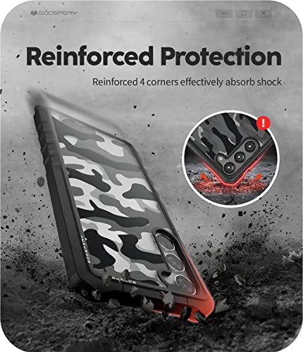 GOOSPERY Z Bumper Crossbody Compatible with S23 Plus Case [Strap Included] Shock Absorbing Dual Layer Structure TPU Edge Crystal Clear PC Cover with Shoulder Strap Outdoor Design, Camo