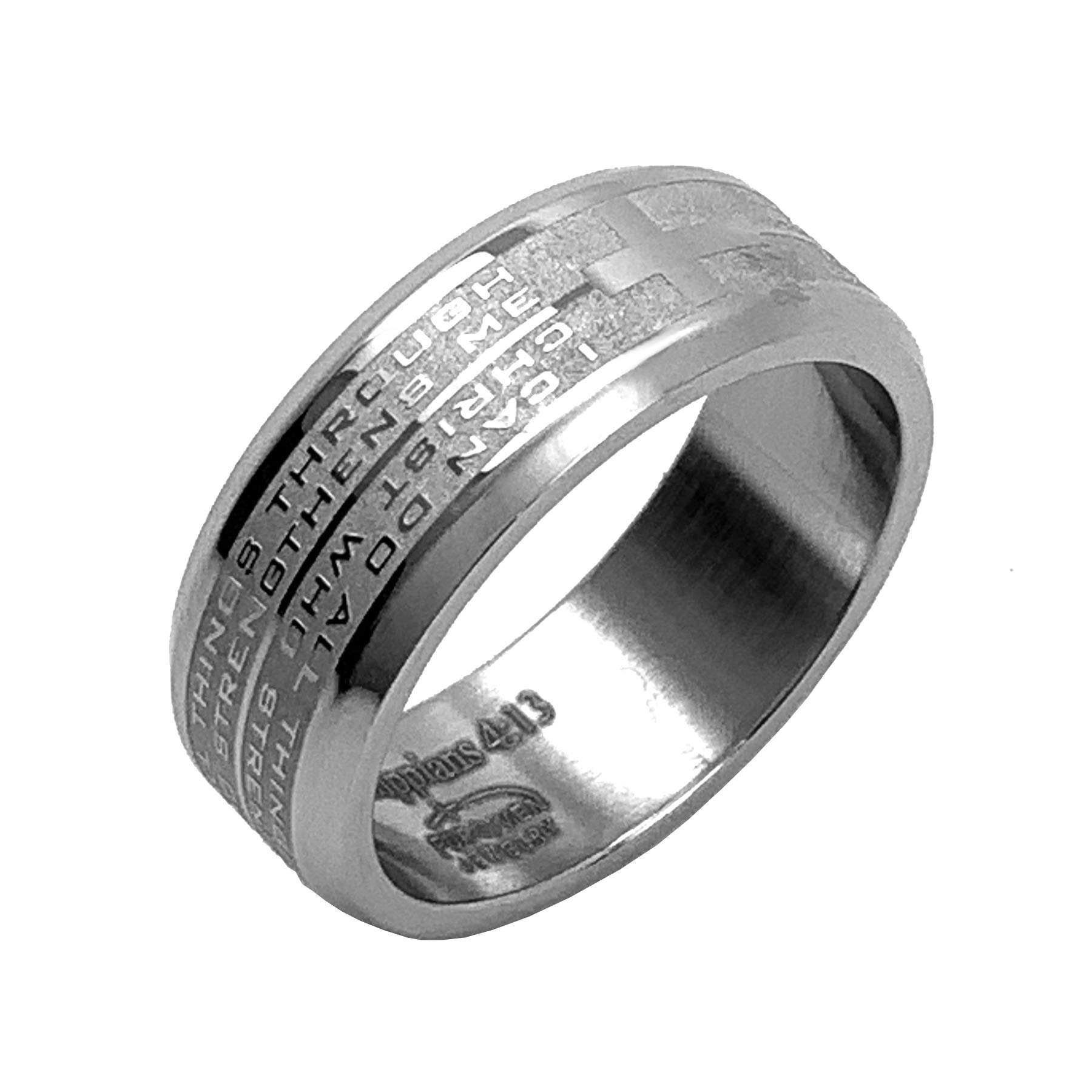 FORGIVEN JEWELRY I Can Do Cross Stainless Steel Ring size 11