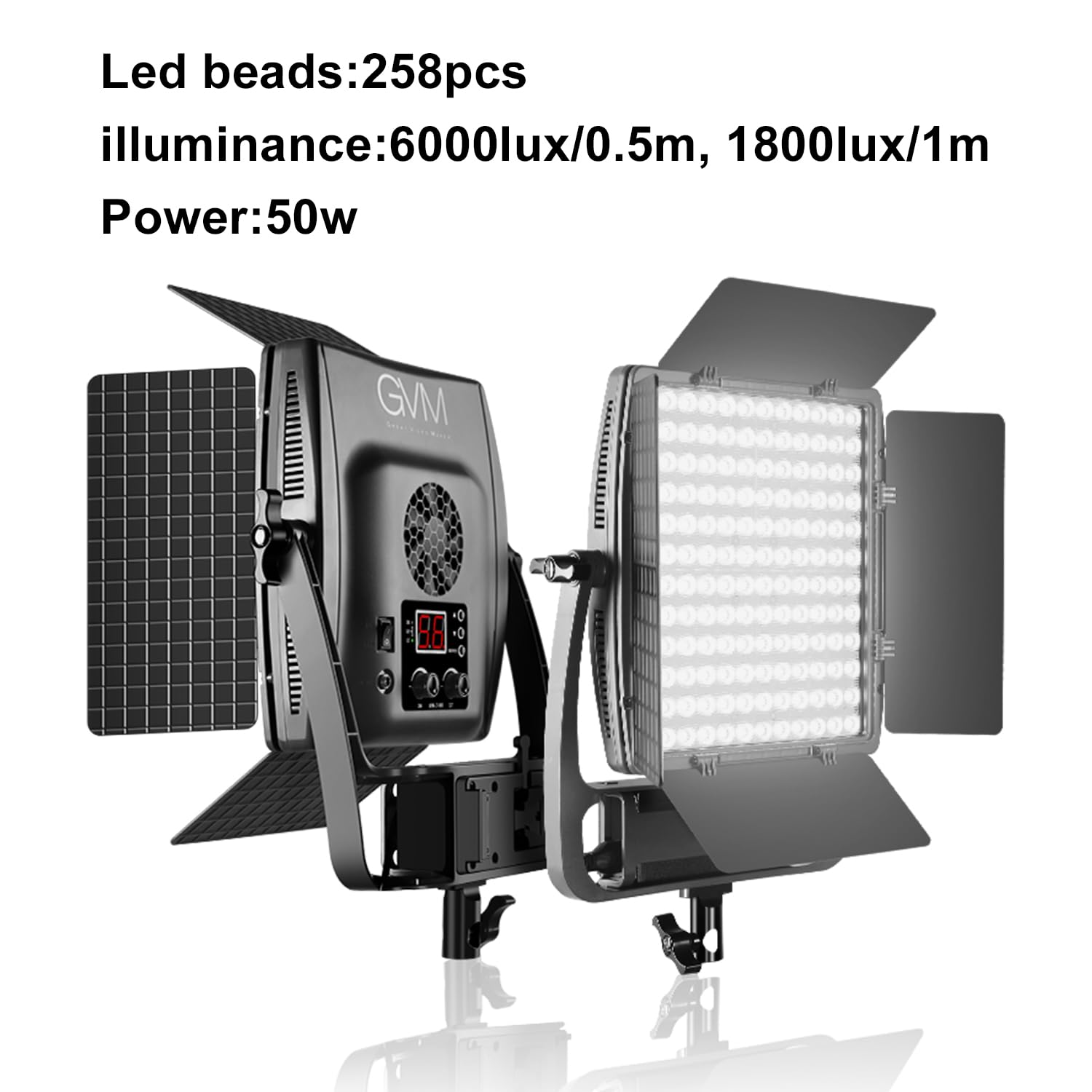 GVM 900D LED Video Light,Dimmable Bi-Color and Stand video Lighting Kit, APP Intelligent Control System, CRI97,3200-5600K fo YouTube Studio Photography, Outdoor Video Shooting Lighting (2 Packs)