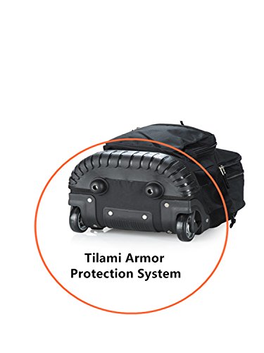 Tilami Rolling Backpack 18 Inch for School Travel, Black