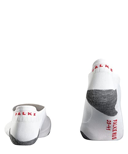 FALKE Men's RU5 Race Invisible Running Socks, No Show, Ultralight Cushion, Athletic Sock, Breathable Quick Dry, Nylon, White (White-Mix 2020), 9-10, 1 Pair