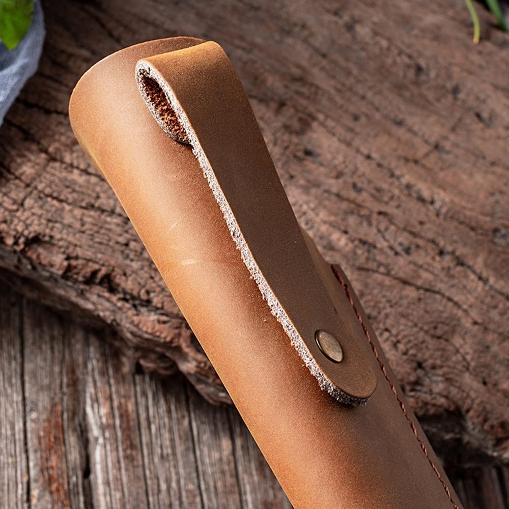 MiOYOOW Leather Knife Sheath, Boning Knife Pouch Chef Fruit Knife Shell for Camping Kitchen Outdoor Cooking