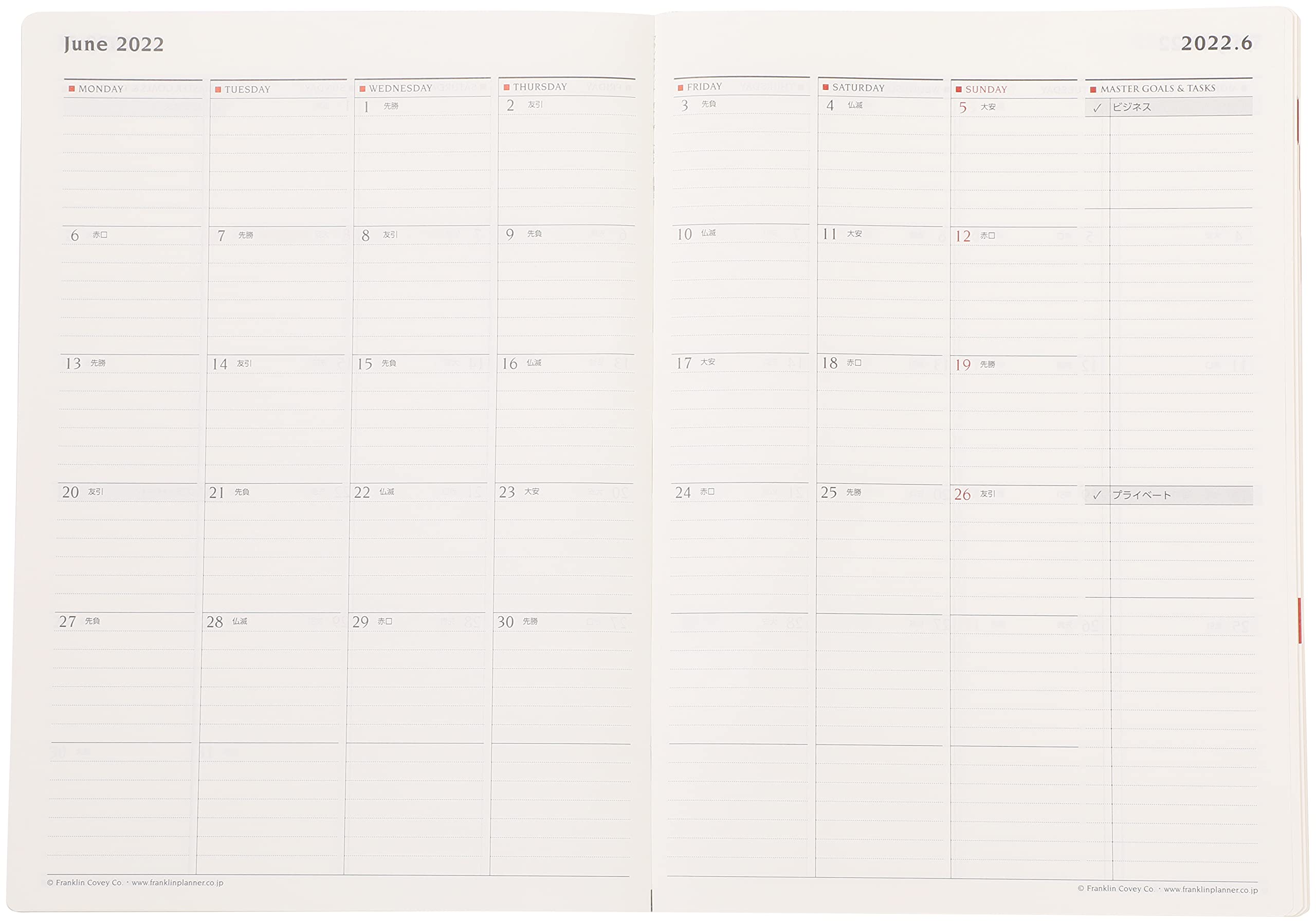 Franklin Planner Organizer, 1 Page a Day Uncovered, January 2022, A5 65393
