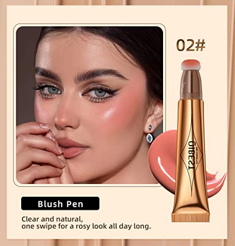 GL-Turelifes Liqiud Contour Beauty Wand, Liquid Highlighter and Bronze Stick with Cushion Applicator Attached Easy to Blend Brightens Facial Gloss Makeup Multi Functional Cosmetic (#1)