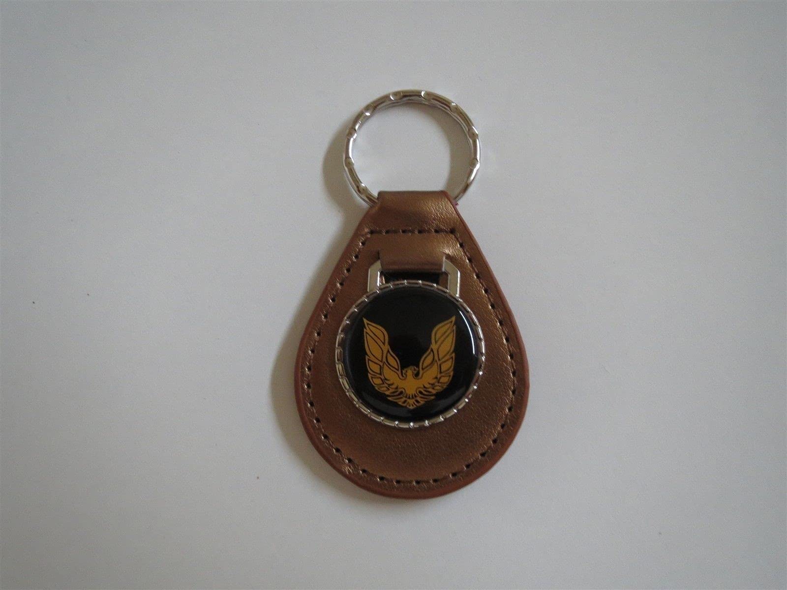 FIREBIRD OR TRANS-AM GOLD BIRD LOGO LEATHER KEYCHAIN - GOLD