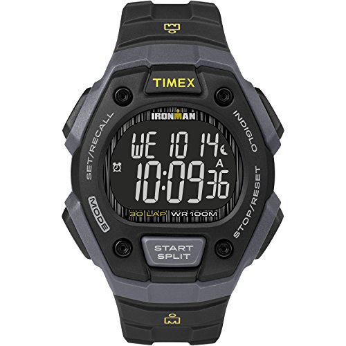 TIMEX Men's IRONMAN Classic 30 38mm Watch ā Gray & Black Case Negative Display with Black Resin Strap