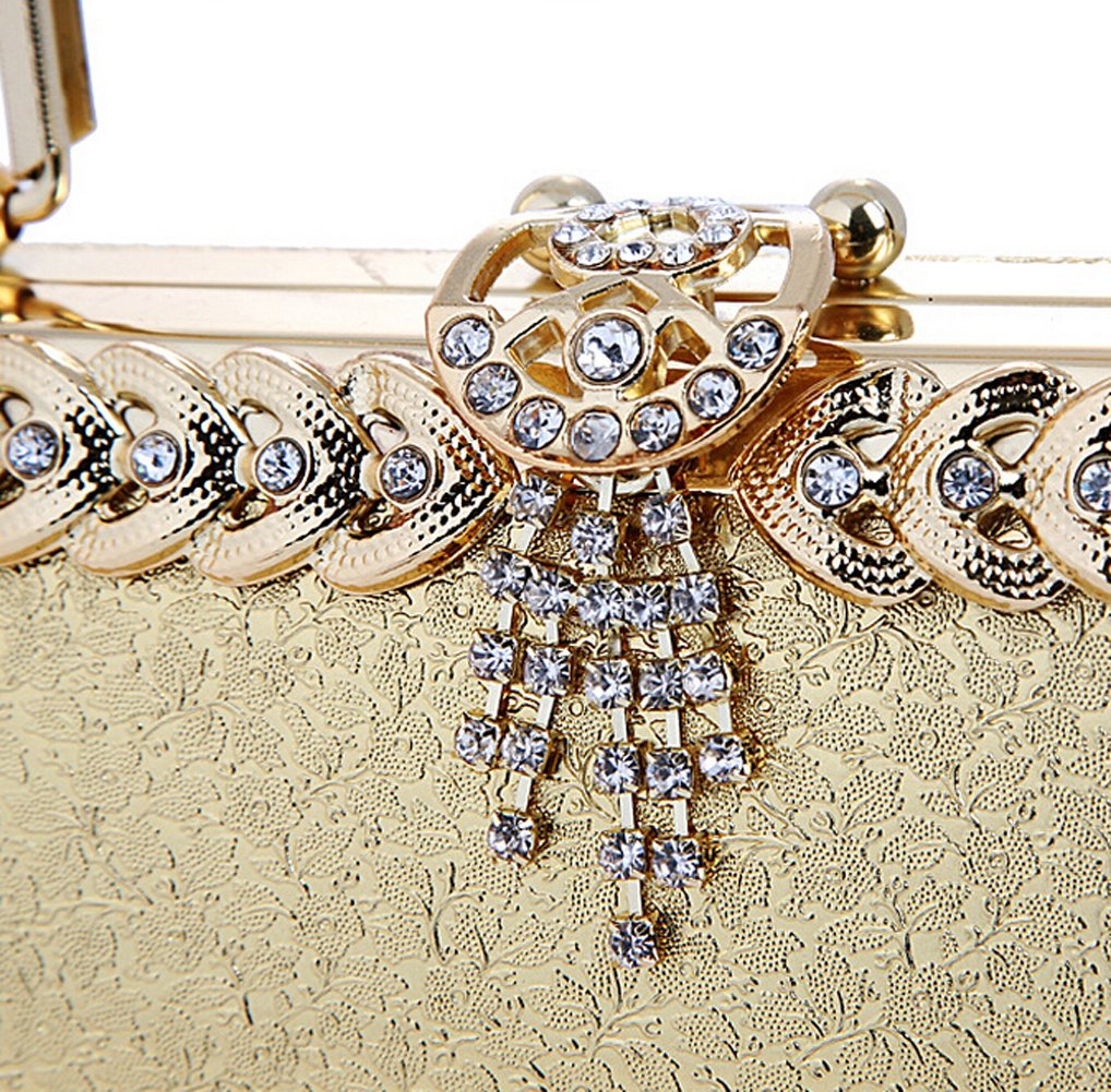 E-TDPAC Ladies Elegant Rhinestone Gold Handbags Wedding/Party Evening Bag Clutch Bags