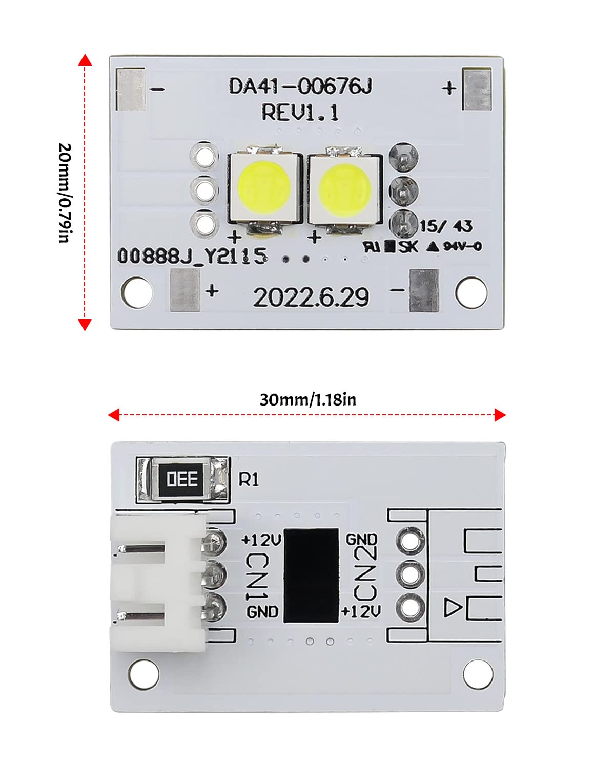 EMIHO DA41-00676J Refrigerator LED Light Compatible with Samsung Refrigerator AP6000168 PS11732779 EAP11732779