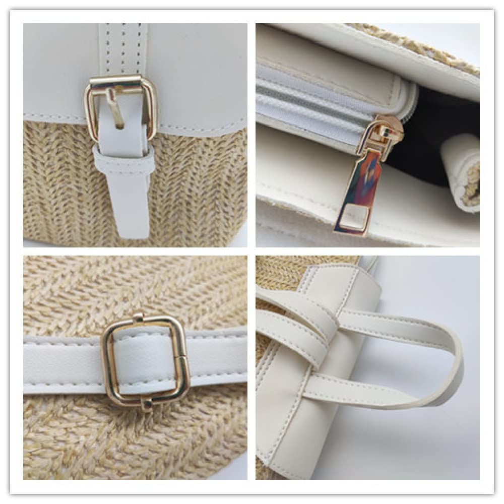 IAMUHI Women Fashion Backpack Purse Casual Summer Handwoven Tassels Backpack Handbag for Vacation,Beach White