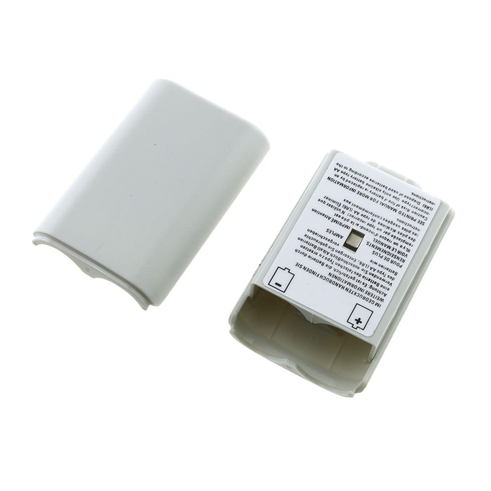E-outstanding 2Pcs Battery Cover Batteries Shell Case Replacement for Xbox360 Wireless Controller, White