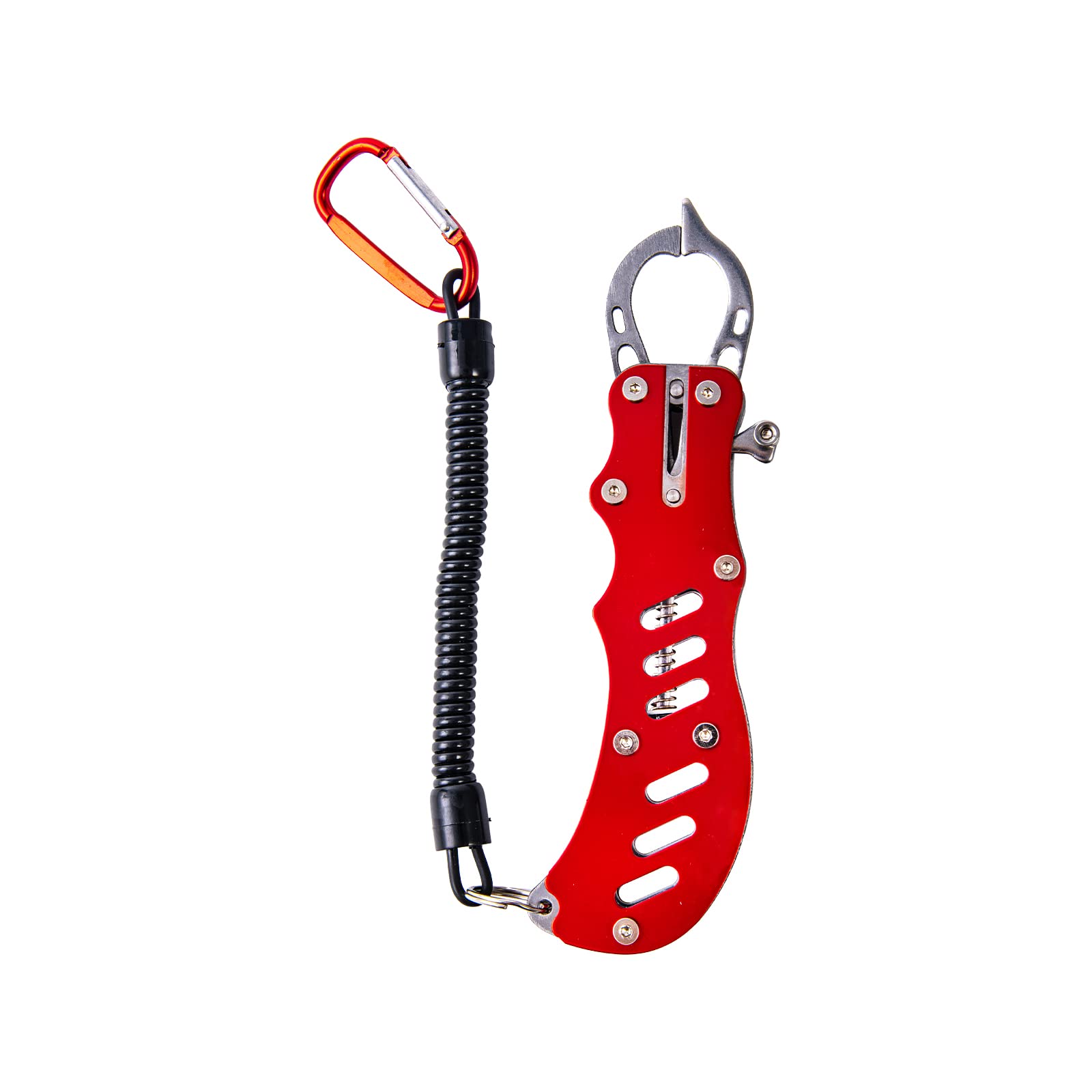 Goture Fishing Lip Gripper Aluminum Multifunction Fish Mouth Grabber Hook Remover with Lanyard Fishing Tackle Tool