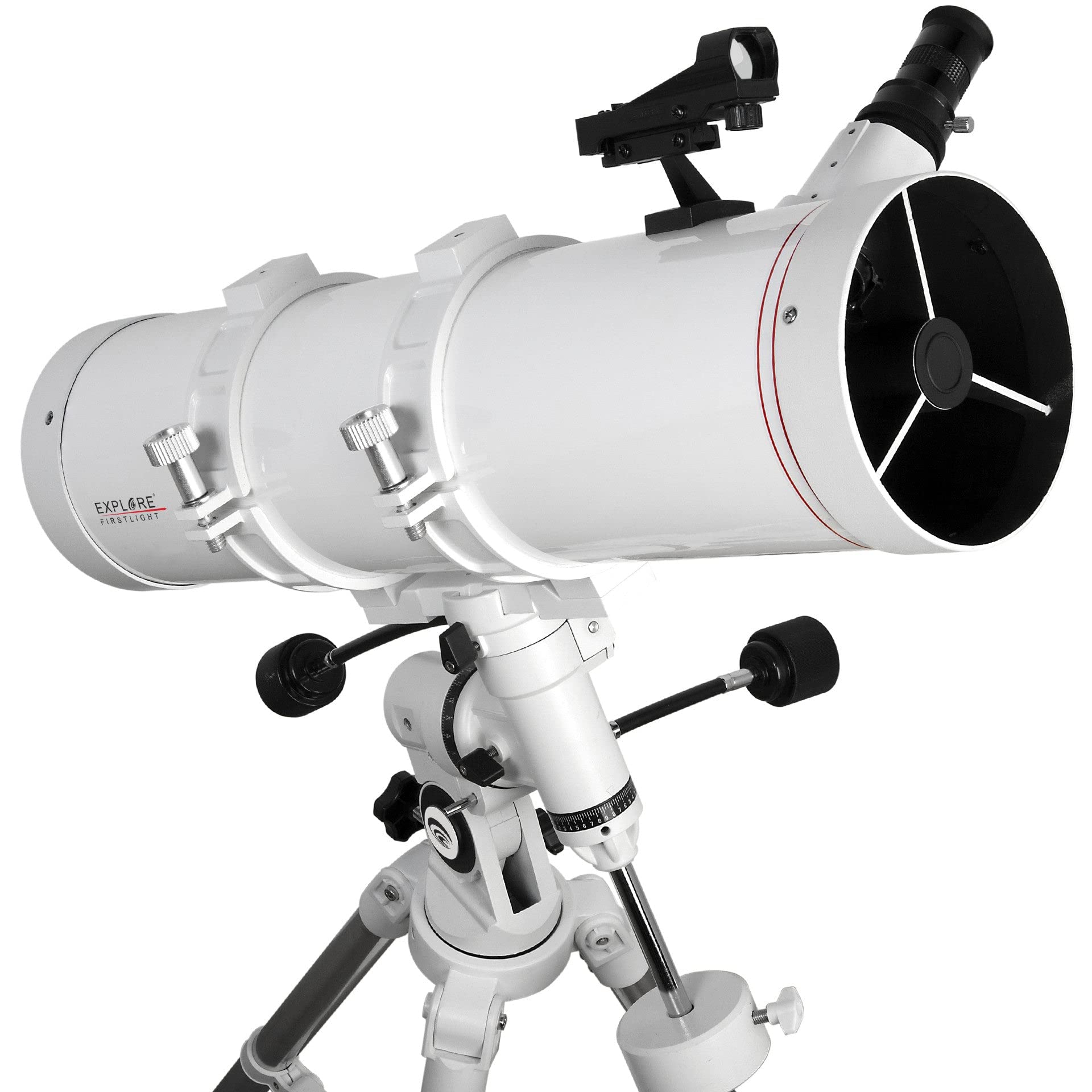 Explore FirstLight 130mm Newtonian Reflector Telescope with Equatorial Mount for Adult Astronomy