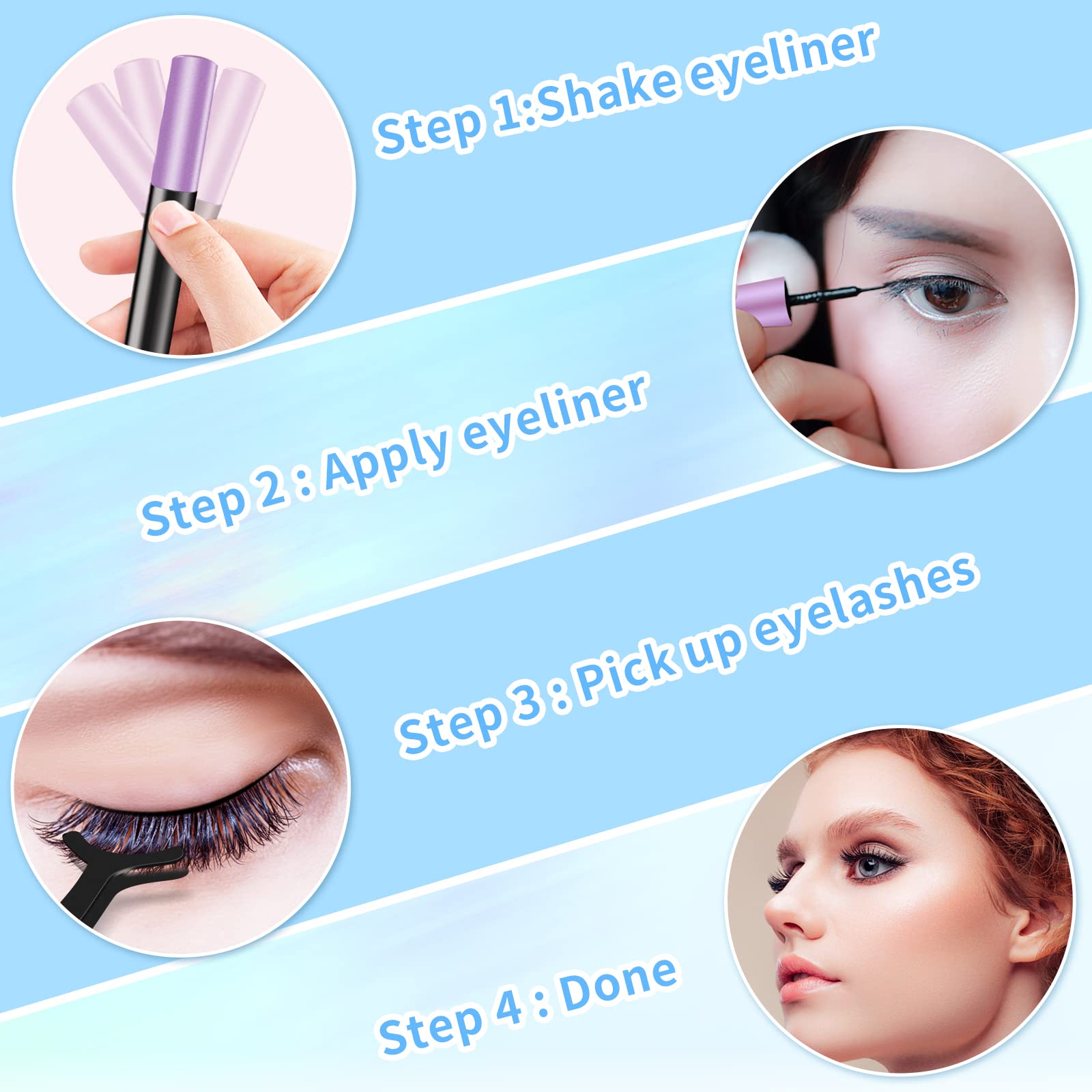 Magnetic Eyelashes Natural Look, Magnetic Lashes No Glue, Half Eye 2 Magnets Reusable False Eyelashes with Tweezers (magnetic eyelashes)