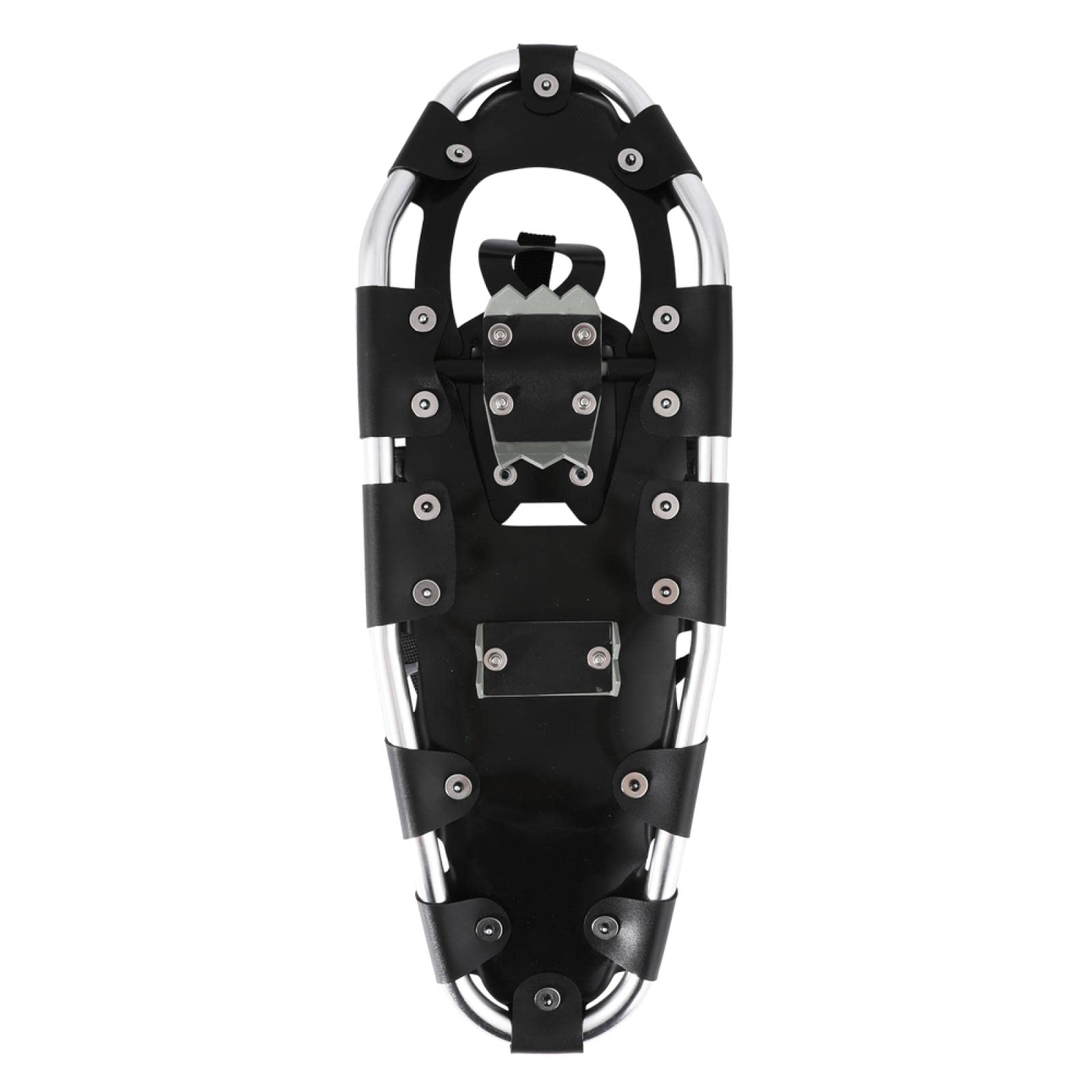 HAUBIS 8 * 25'' Outdoor Non-Slip Mountaineering Ski Equipment Snow Walking Anti-Fall Artifact Snowshoes Silver Frame Black