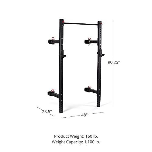 Titan Fitness X-3 Series 91in Wall Mounted Folding Power Rack, 21in Depth Space Savings Rack, Folds up to 8†from the Wall