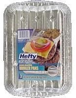 Hefty EZ Foil 91855 8-Inch x 11.25-Inch x 1-Inch Miracle Broiler Pans Grease Absorbing (Pack of 3)