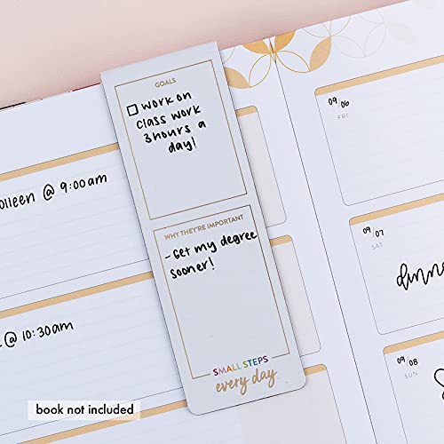 Folded Magnetic Page Marker Dashboard - Habit Tracker Layout. Works with Wet-Erase Markers. Measures 2" x 6". Fits All Erin Condren Planners and Notebooks.