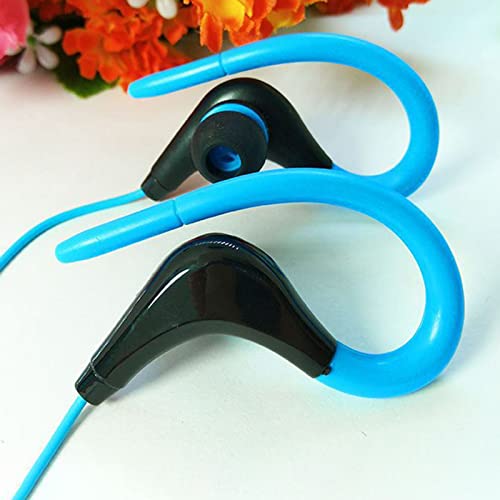 WskLinft Wired Earphone Waterproof Shock-Proof 3.5mm Noise Reduction Sports Ear Hook Earphone Phone Accessories Blue