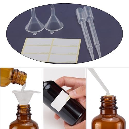 YIZHAO Black Glass Dropper Bottle 4oz, Tincture Bottles with Glass Dropper, for Essential Oils, Aromatherapy, Cosmetic, Laboratory, Pharmacy, Liquids, Travel β4 Pcs