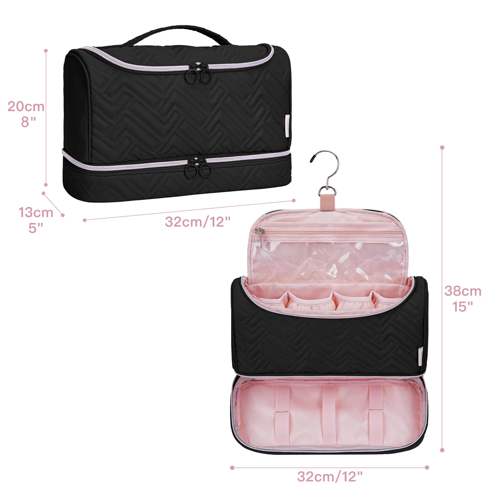 Leudes Travel Case for Dyson Air wrap Holder Hair Styler Organizer for Airwrap Attachments Portable Storage Bag with Hanging Hook (Bag Only) Black