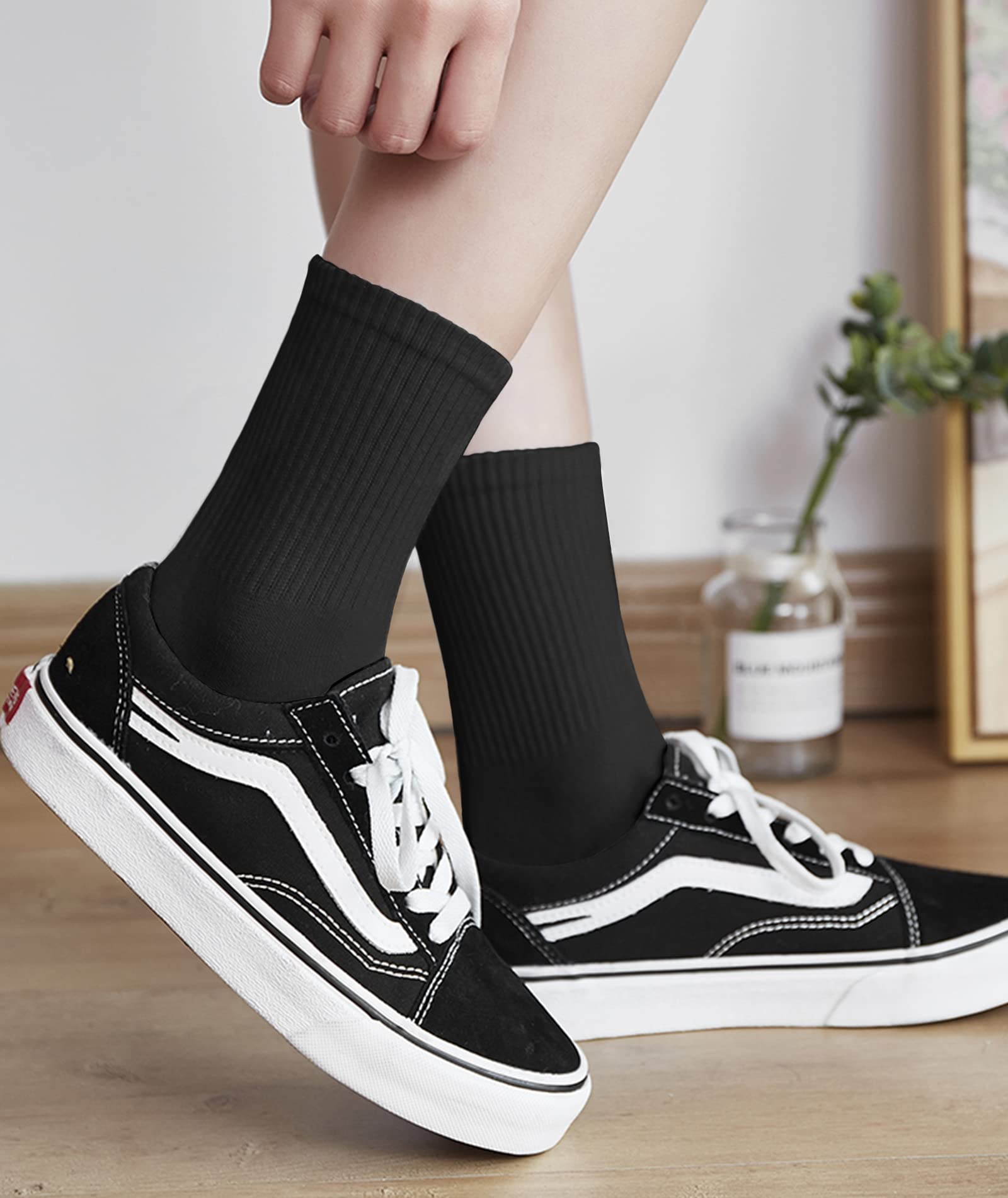 HAVE A TREE 3-6 Pack Womens Crew Casual Calf Socks (H002-6B)