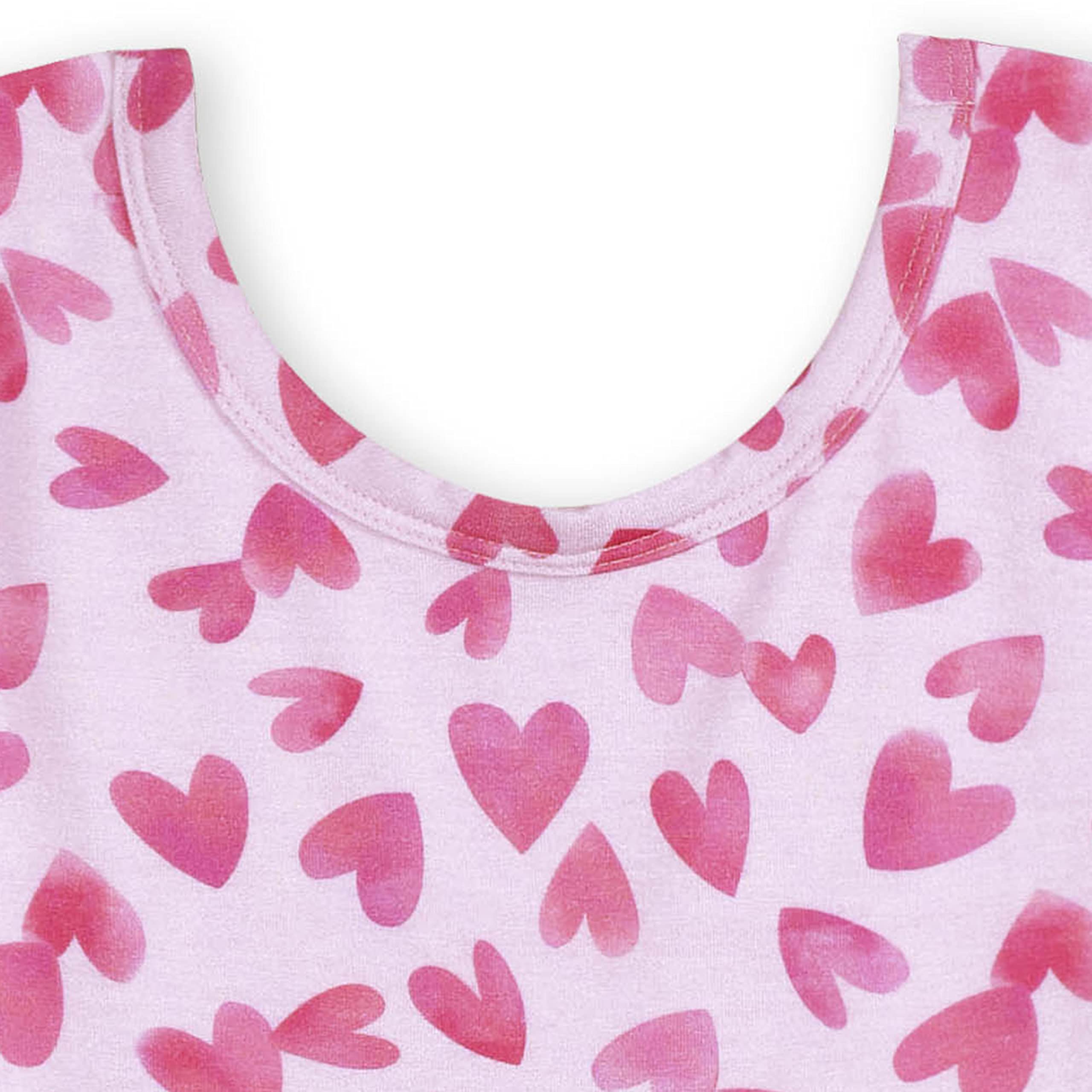 Gerber Baby Girls Toddler Buttery Soft Short Sleeve Twirl Dress with Viscose Made from Eucalyptus, Heart Felt, 5T