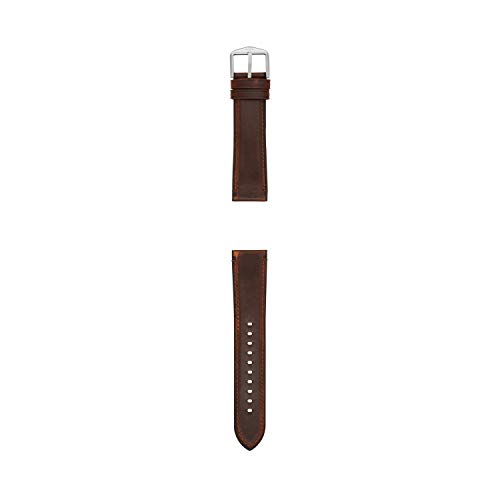 Fossil Men's 22mm Leather/Silicone Interchangeable Watch Band Strap, Color: Dark Brown (Model: S221299)