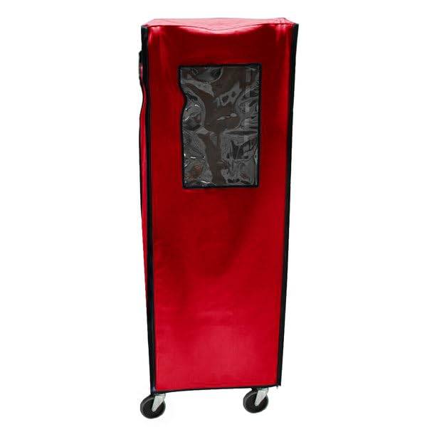 Sterno Full Size Bun Rack Cover, Vinyl, Zipper Closure, Red