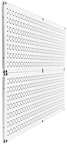Wall Control Pegboard Rack Home & Garage Tool Storage & Organization White Metal Pegboard Pack - Two 32-Inch x 16-Inch White Steel Peg Board Panels
