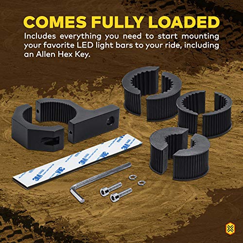 Off-Road Light Mounting Bracket Bar Clamp Kits [1"/1.5"/1.75"/2" Inch] [Horizontal Bar] [Aluminium] [2 Units] Bull Roll Cage Clamps Mount For ATV UTV