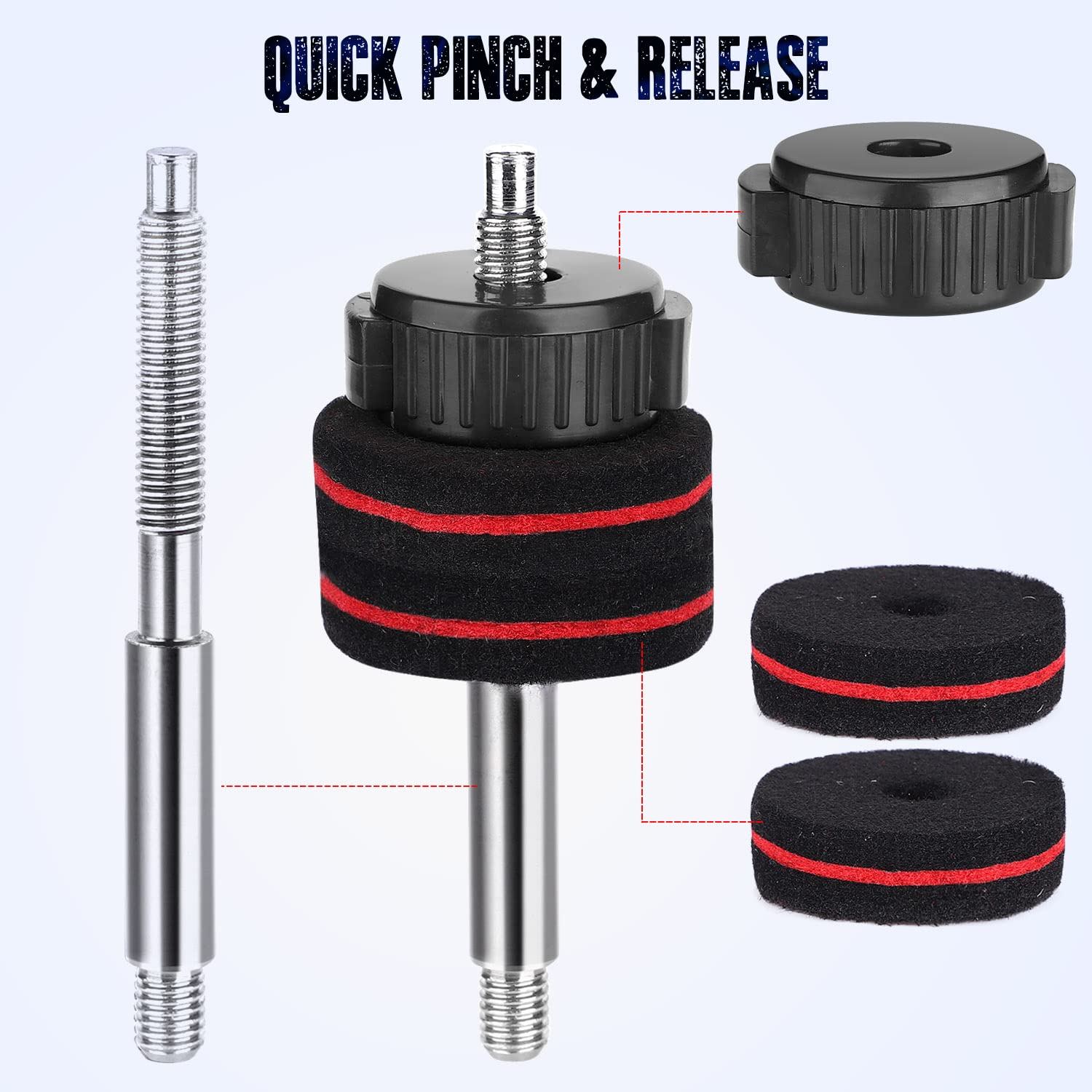 Facmogu Black Cymbal Stacker, Heavy Duty Hi Hat Cymbal Clutch Stand Post for Percussion Instrument, Hi hat Cymbal Clutch Double Layer Stacker for Jazz Drum Accessories Percussion Parts