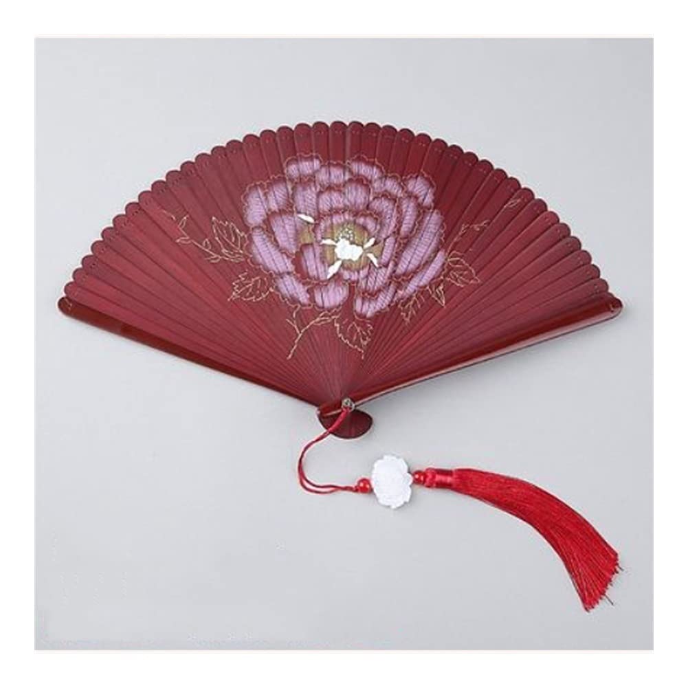 Folding Fan Hand Fan All Bamboo Fan Folding Fan Chinese Style Female Handmade Japanese Ancient Style Folding Hanfu Dance Fan Portable Fan (Blue)