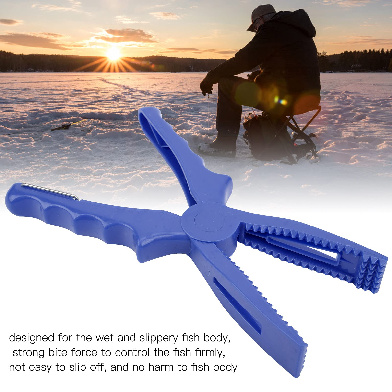 Fishing Pliers,Lightweight Durable ABS Fishing Clam Grip Tool Tackle Pliers Fishing Accessory(Blue)