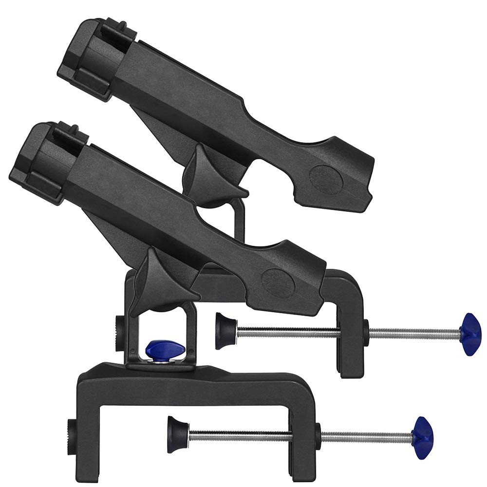 Fishing Rod Holders for Boats with Large Clamp Opening 360 Degree Adjustable Fish Pole Racks Folding Holder (RH40)