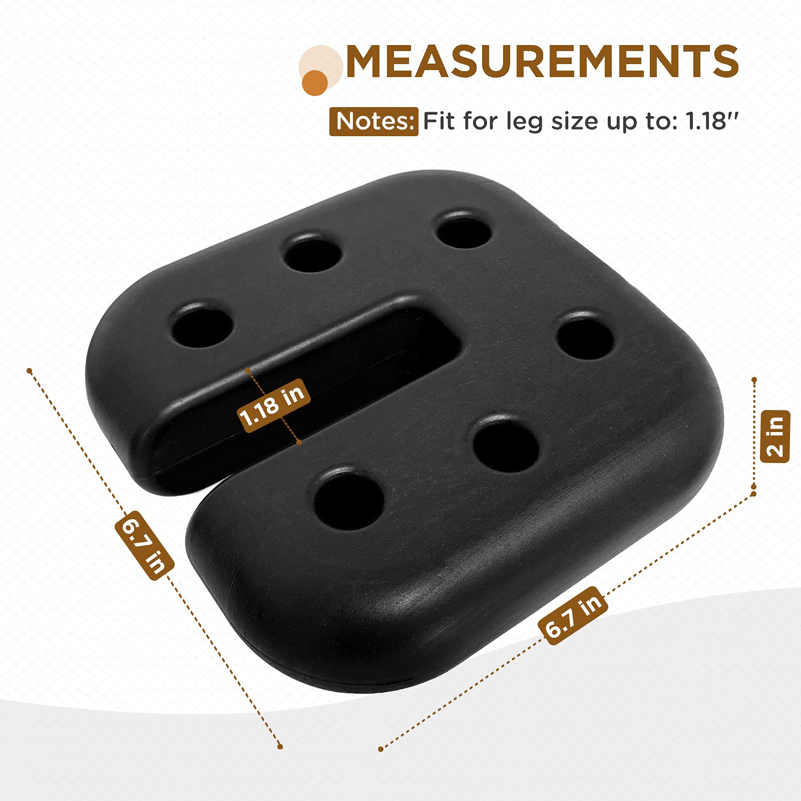EAGLE PEAK Canopy Weight Plates 4-Set for Pop up Canopy, Tent, Gazebo, Umbrellas, Tent Weights for Legs, 20 lbs, Black