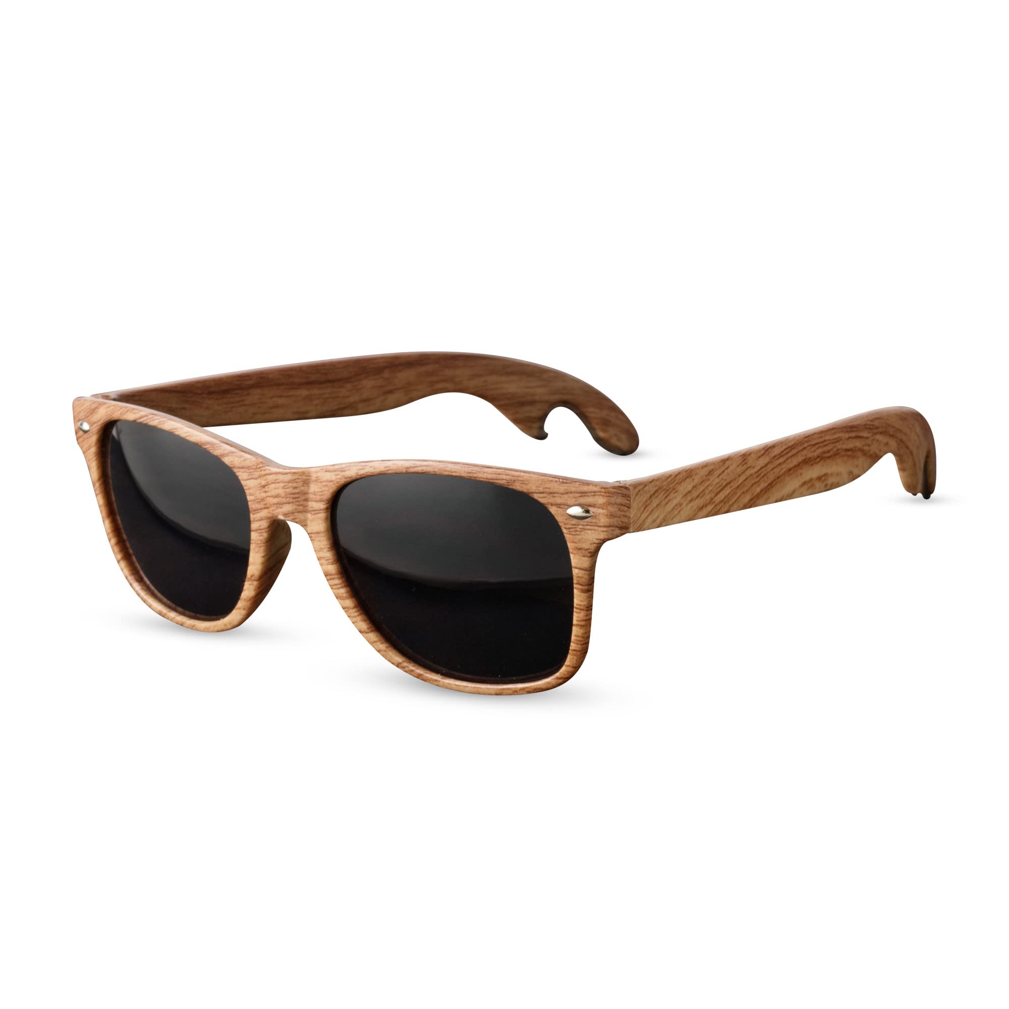 Foster & Rye Faux Wooden Sunglasses Bottle Opener - Novelty Beer Opener Sunglasses, Gifts for Beer Lovers, Wood