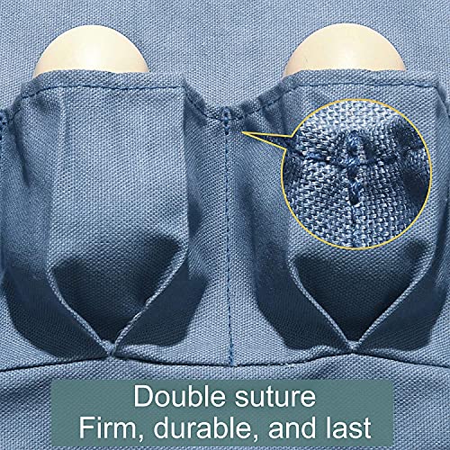 HorLaLa Egg Collection Apron with 18 Pockets for Gathering Chicken Duck Goose Eggs,Apron Fresh Eggs,Egg Collecting and Waist Backyard Coops,Great Gifts Mums Friends, Blue, 21inch