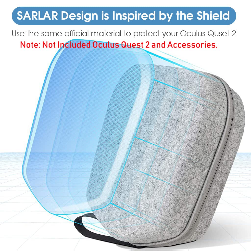 HASTHIPĀ® Storage Bag for Oculus Quest 2 VR EVA Organzier Case for Oculus Quest 2 Basic/Elite Version VR Headset and Touch Controllers Accessories Zipper Pouch Carrying Case with Handstrap