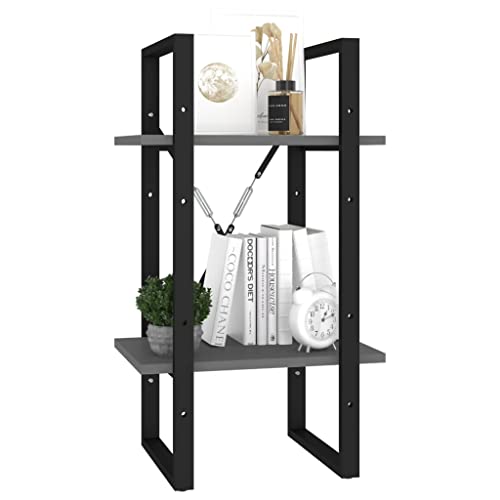 SLGSDMJ Industrial Style Open Office Bookshelf, Ladder Bookshelf, Shelving Unit, Closet Organizer, Multipurpose Storage Cabinet,2-Tier Book Cabinet Gray 15.7"x11.8"x27.6" Chipboard